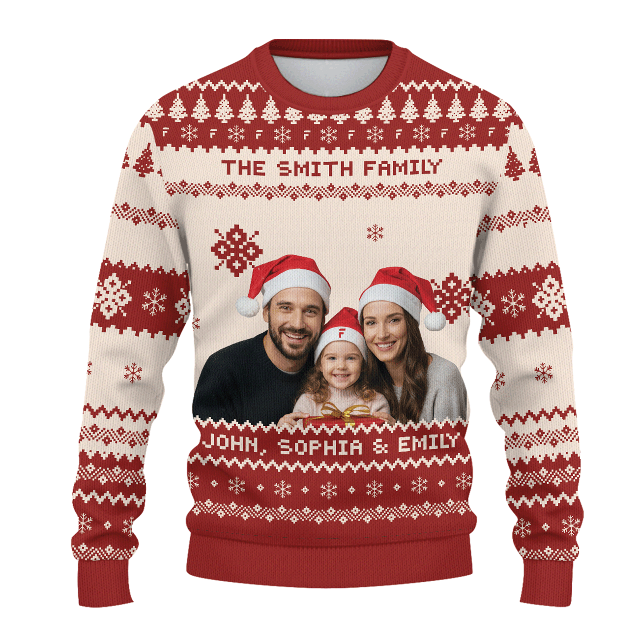 Personalized Family Christmas Sweater – Custom Ugly Sweater with Names ...